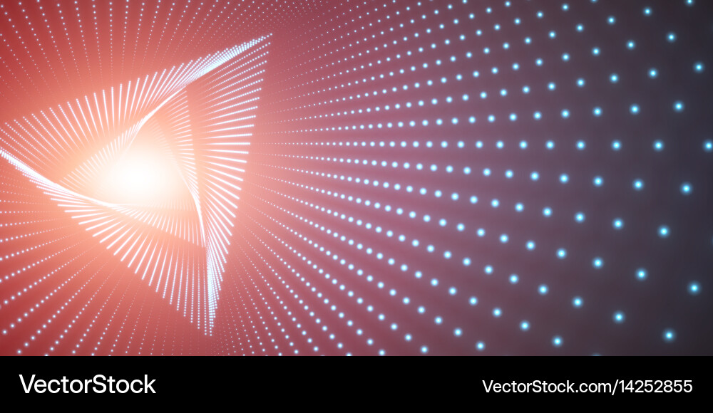 Infinite triangle twisted tunnel of Royalty Free Vector