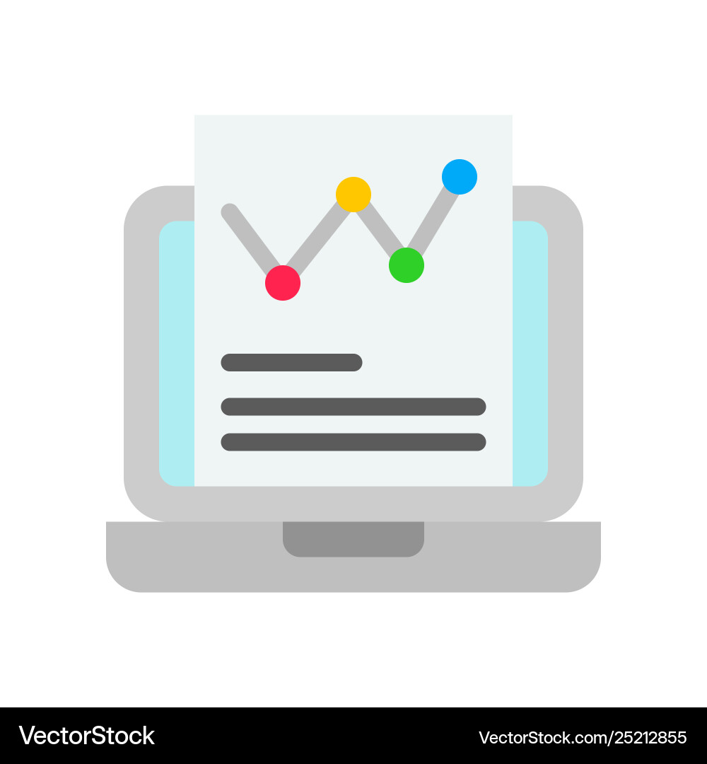 Line chart digital marketing flat style icon Vector Image