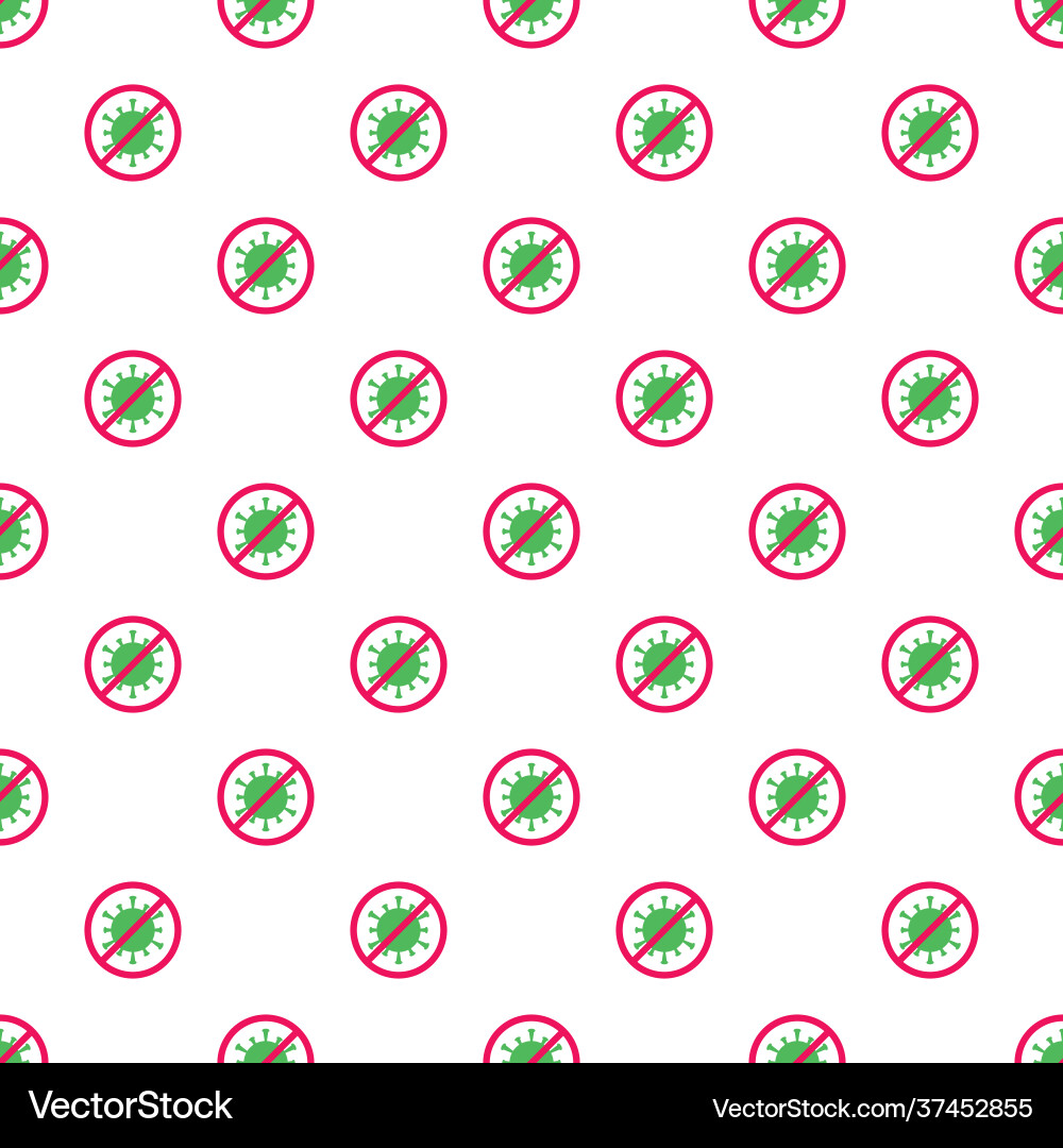 No virus sign stop coronavirus icon set on white Vector Image