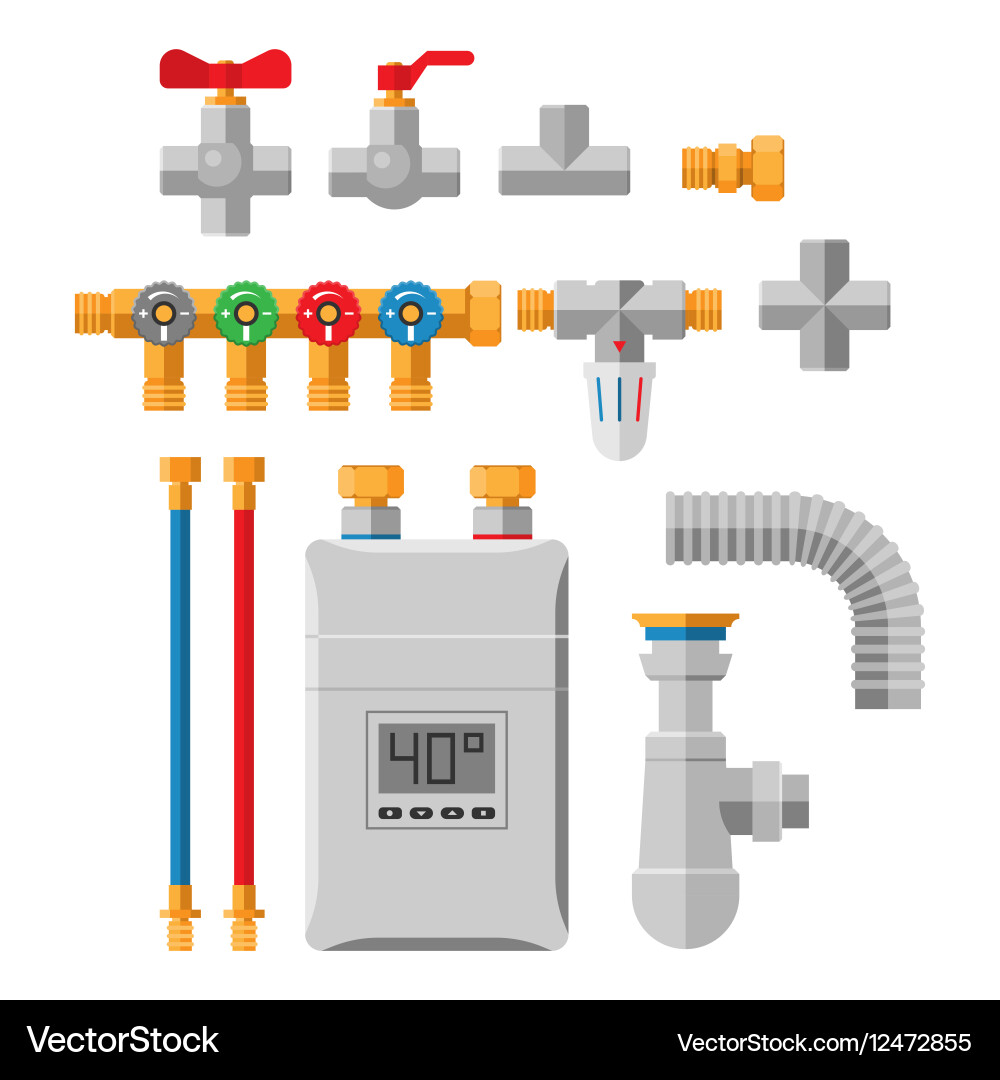 Pipes icons isolated Royalty Free Vector Image