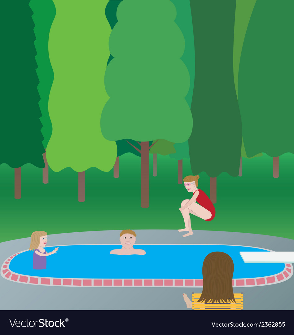 Pool scene Royalty Free Vector Image - VectorStock