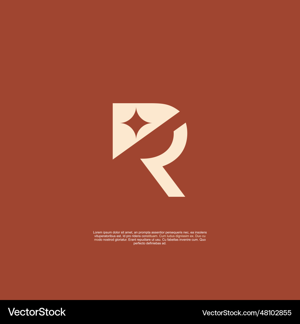 R logos with a simple clean and modern style Vector Image