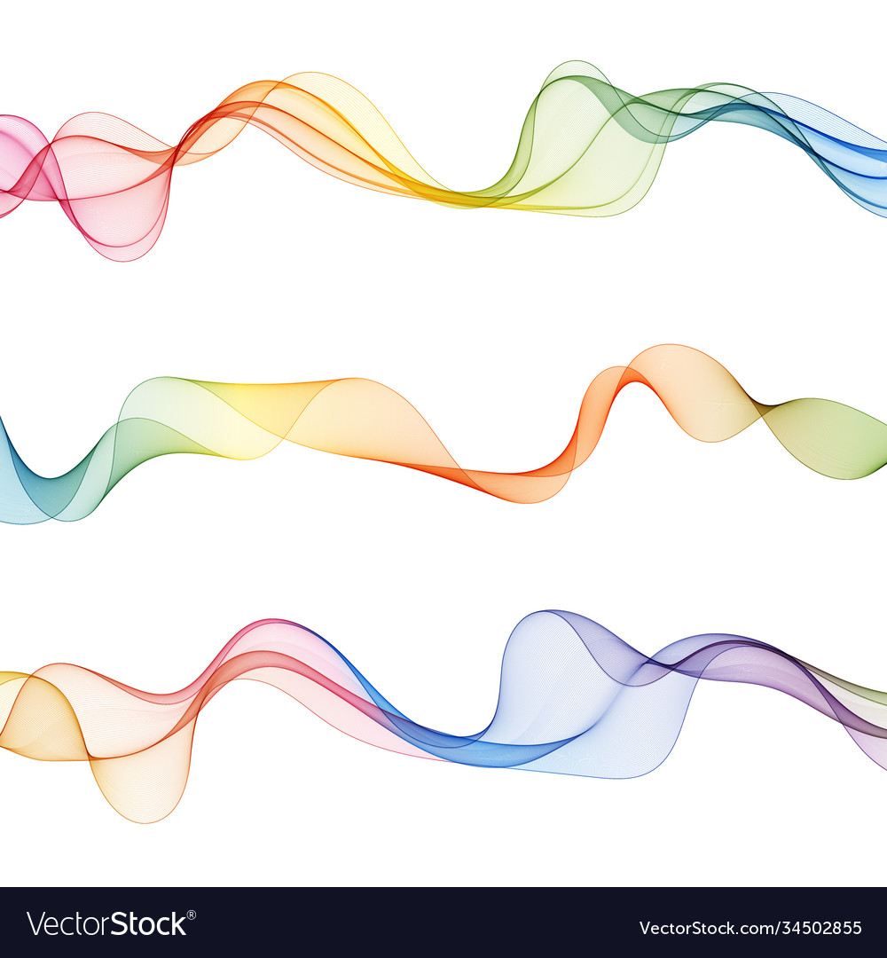 Set color wave colorful layout Royalty Free Vector Image