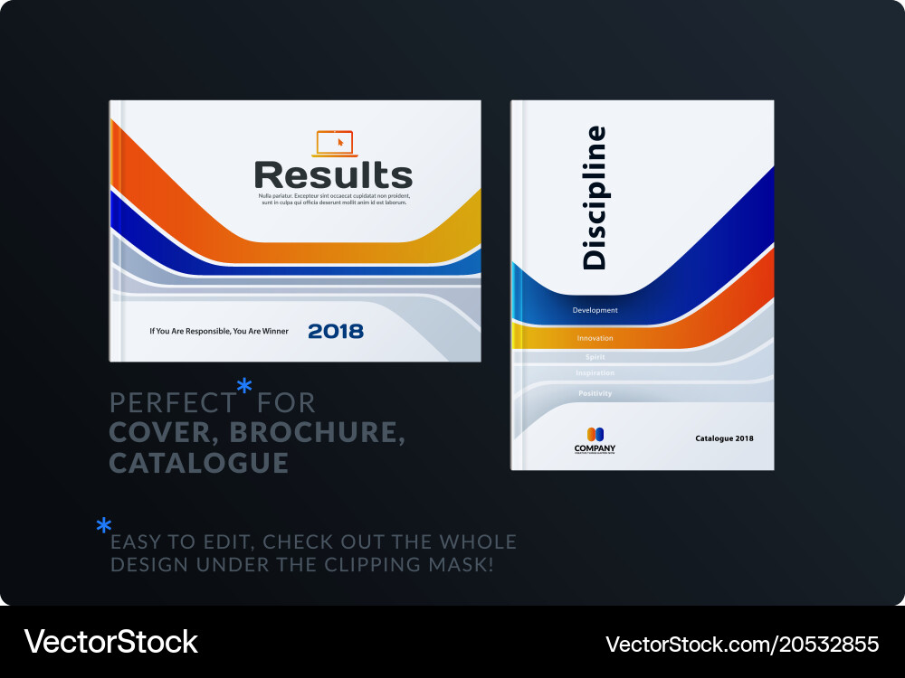 Template creative blue orange abstract minimal Vector Image