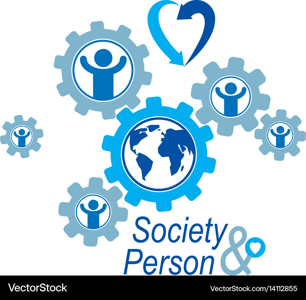 World and person creative logo unique symbol Vector Image