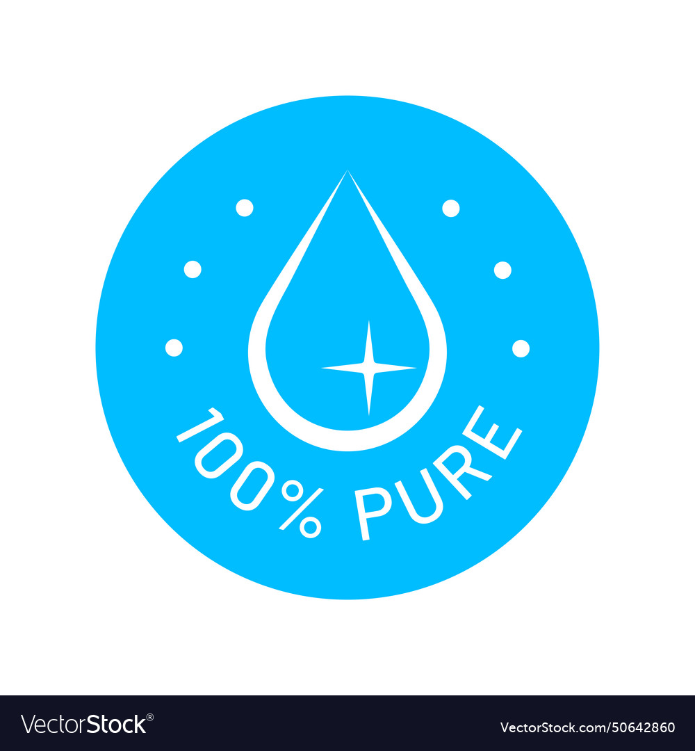 100 percent pure label sticker badge stamp icon Vector Image