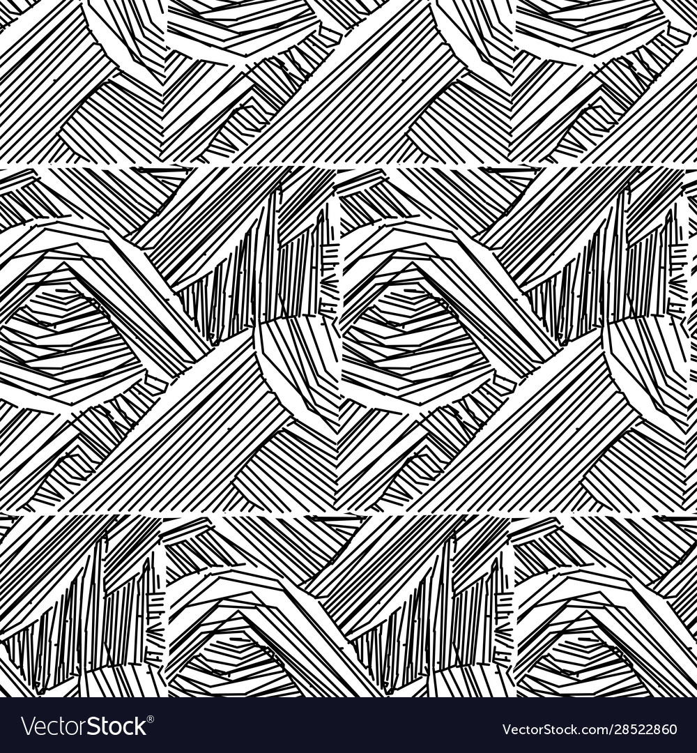 Abstract pattern curved lines grunge boho Vector Image