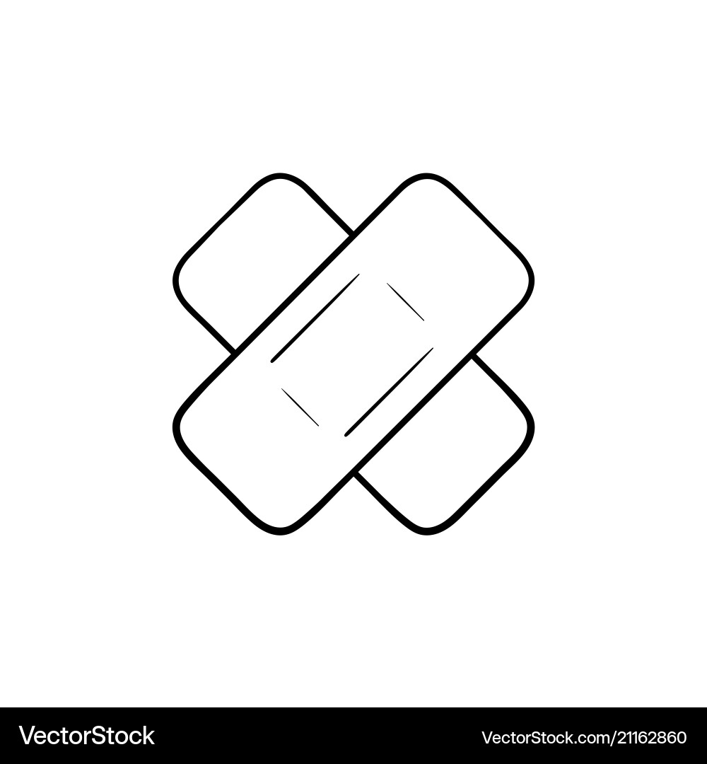 Adhesive plaster hand drawn outline doodle icon Vector Image