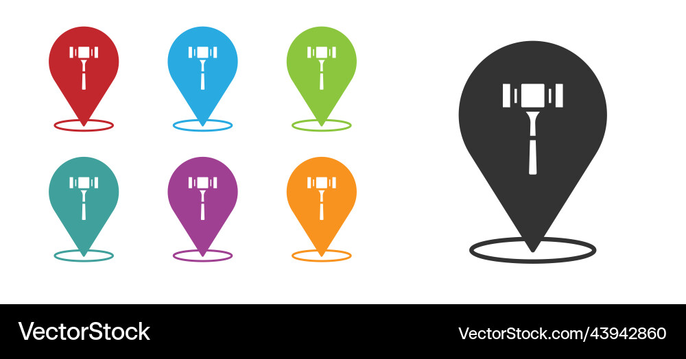 Black auction hammer icon isolated on white Vector Image