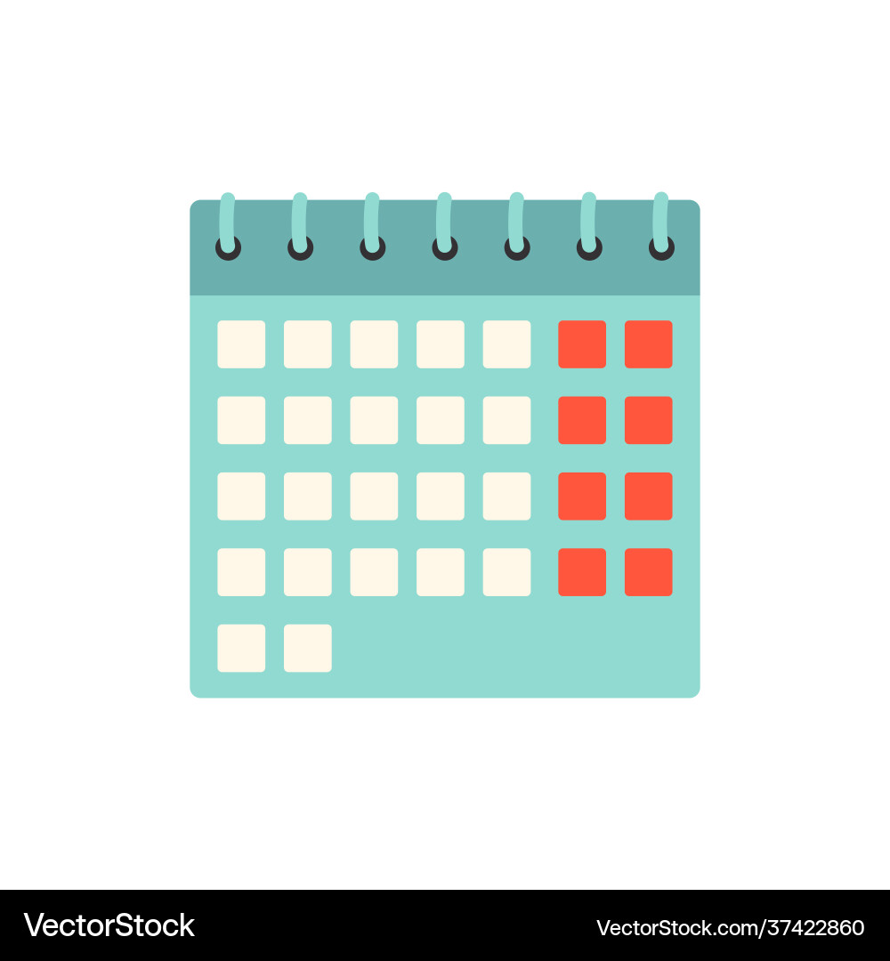Calendar isolated on white background flat style Vector Image