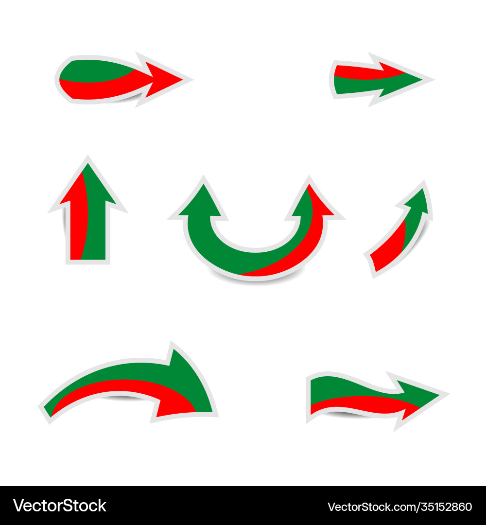 Christmas arrow with shadow on white background Vector Image