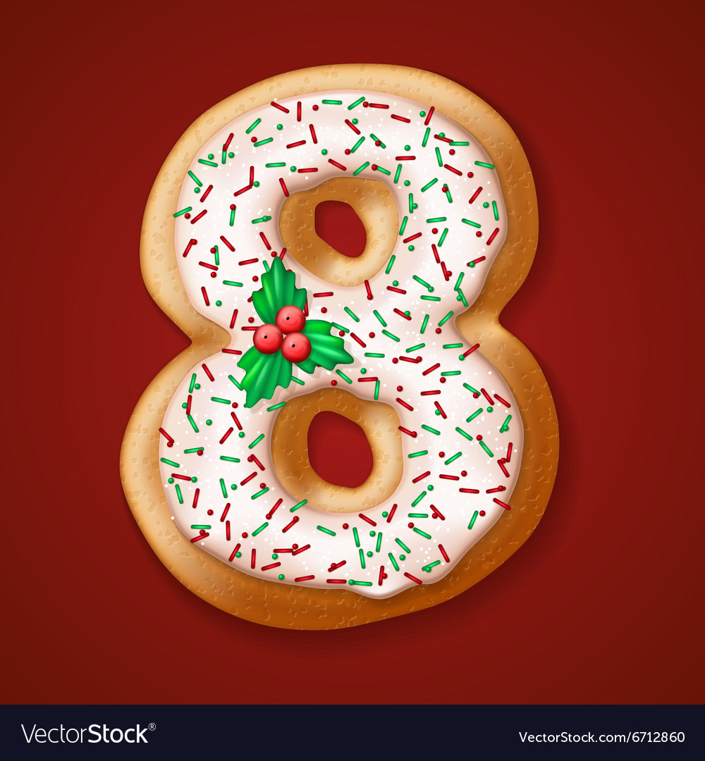 Christmas cookies numbers Royalty Free Vector Image