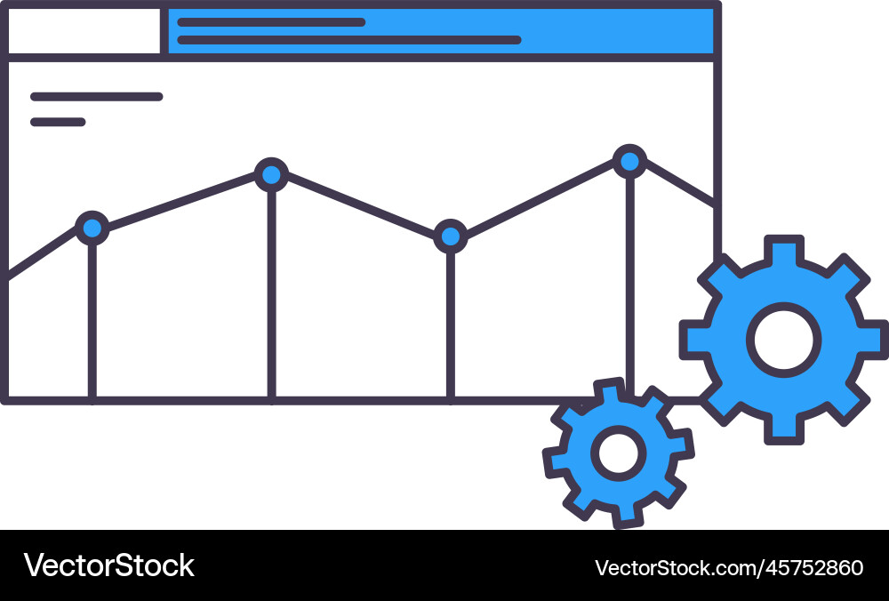 Cog wheel gear graph business teamwork icon Vector Image