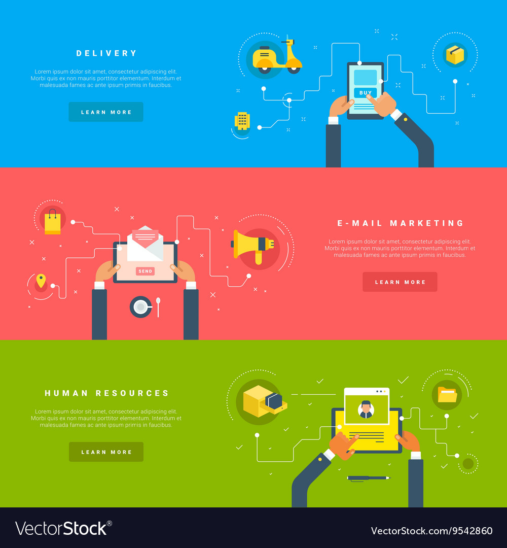 Flat design concepts for web banners Royalty Free Vector