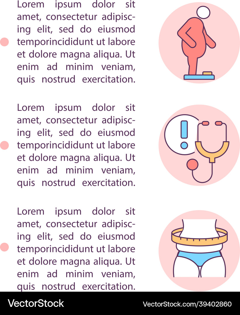 Health problems concept line icons with text Vector Image