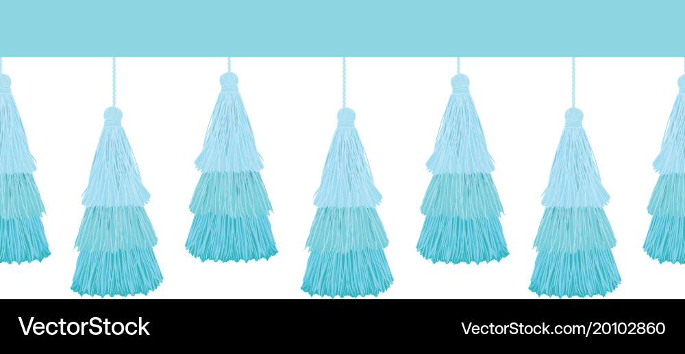 Layered blue decorative tassels set Royalty Free Vector