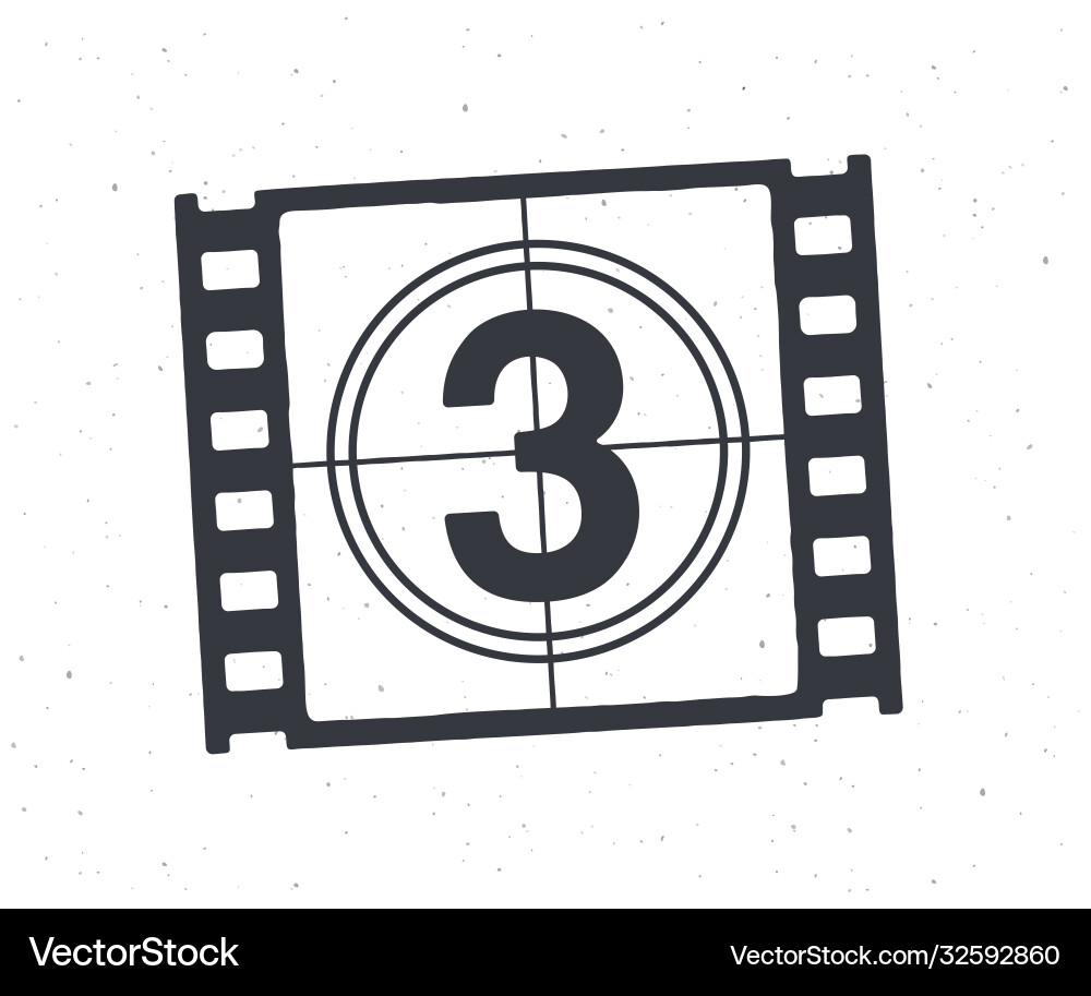 Outline film strip part with countdown timer Vector Image