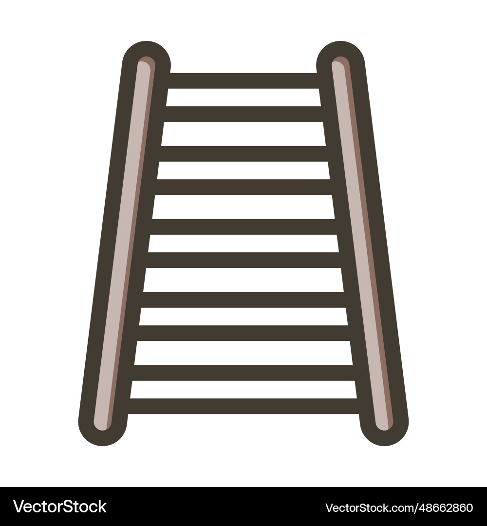 Step ladder thick line filled colors icon Vector Image