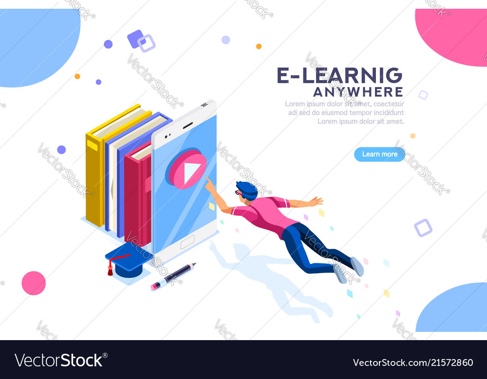 Tutorial search e-learning banner Royalty Free Vector Image