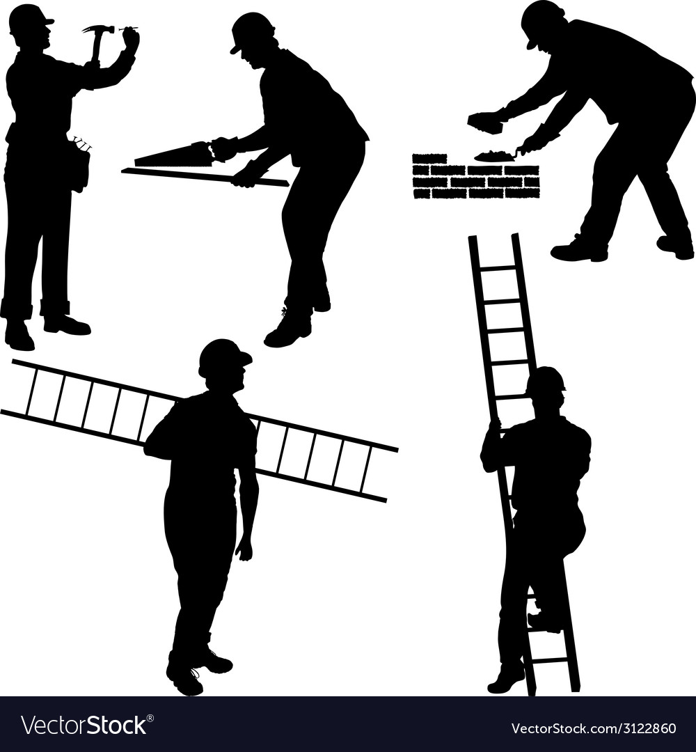 Various construction workers Royalty Free Vector Image