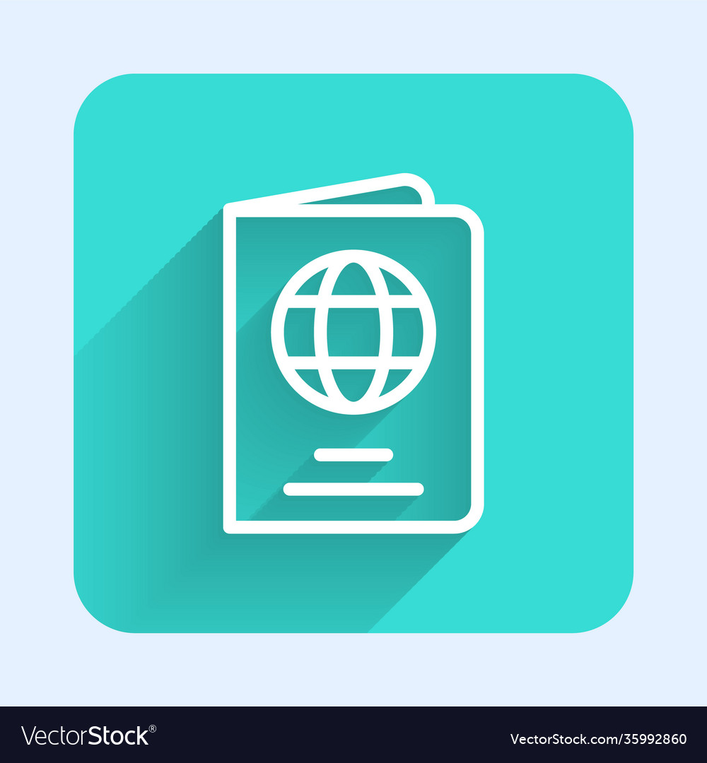 White Line Passport With Biometric Data Icon Vector Image