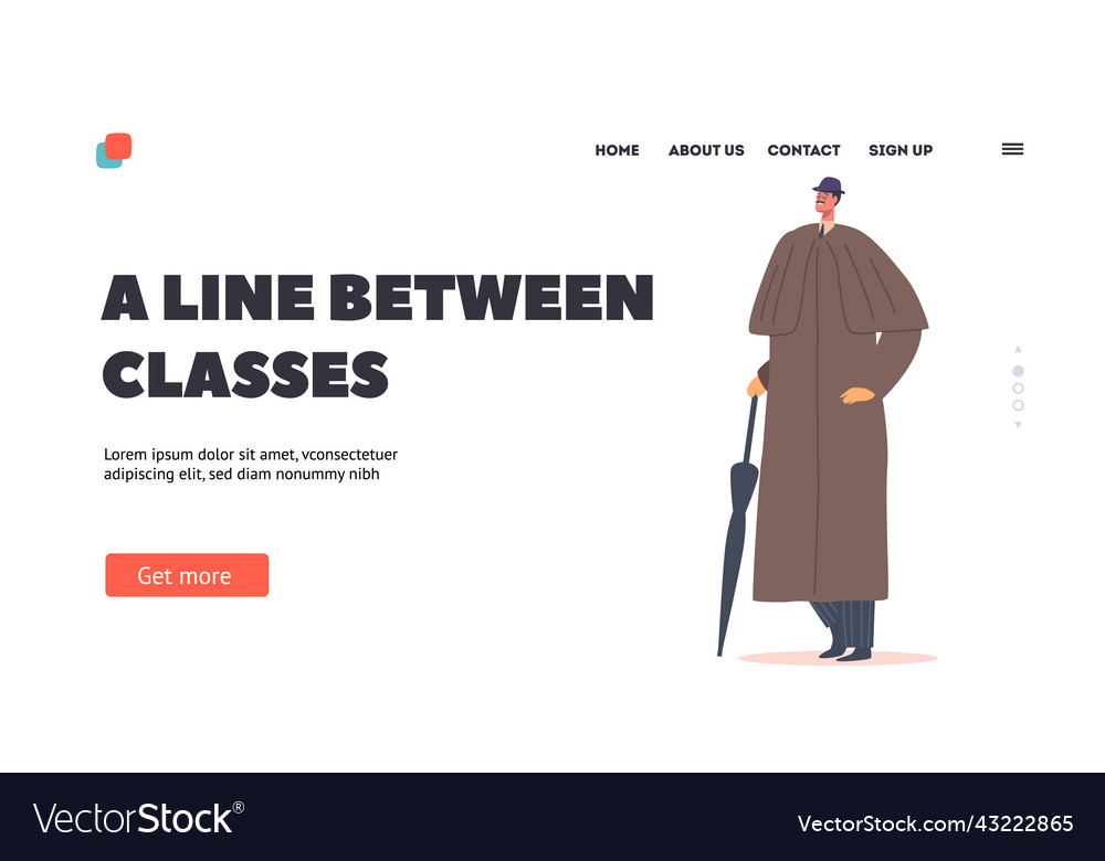 A line between classes landing page template Vector Image
