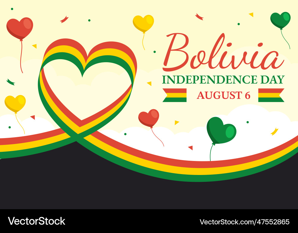 Bolivia independence day on 6 august Royalty Free Vector