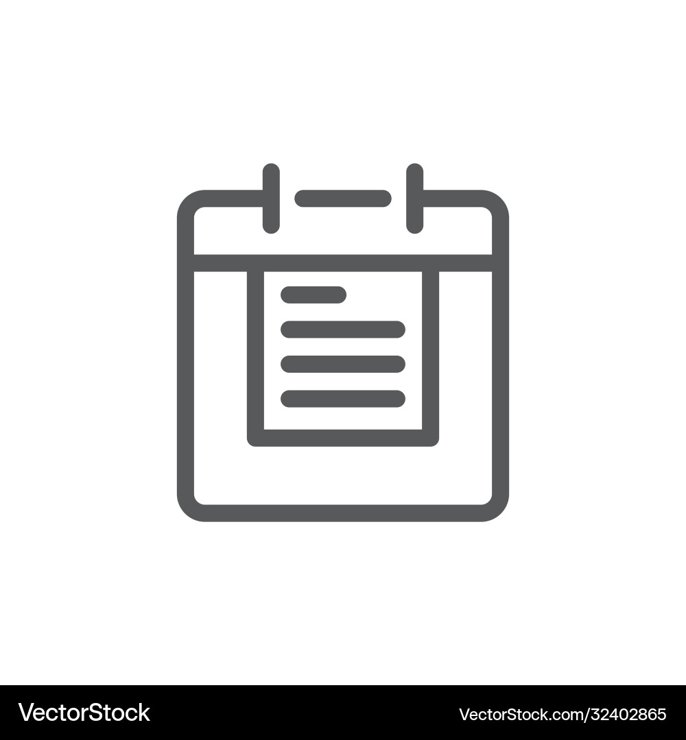 Calendar event reminder icon symbol isolated Vector Image