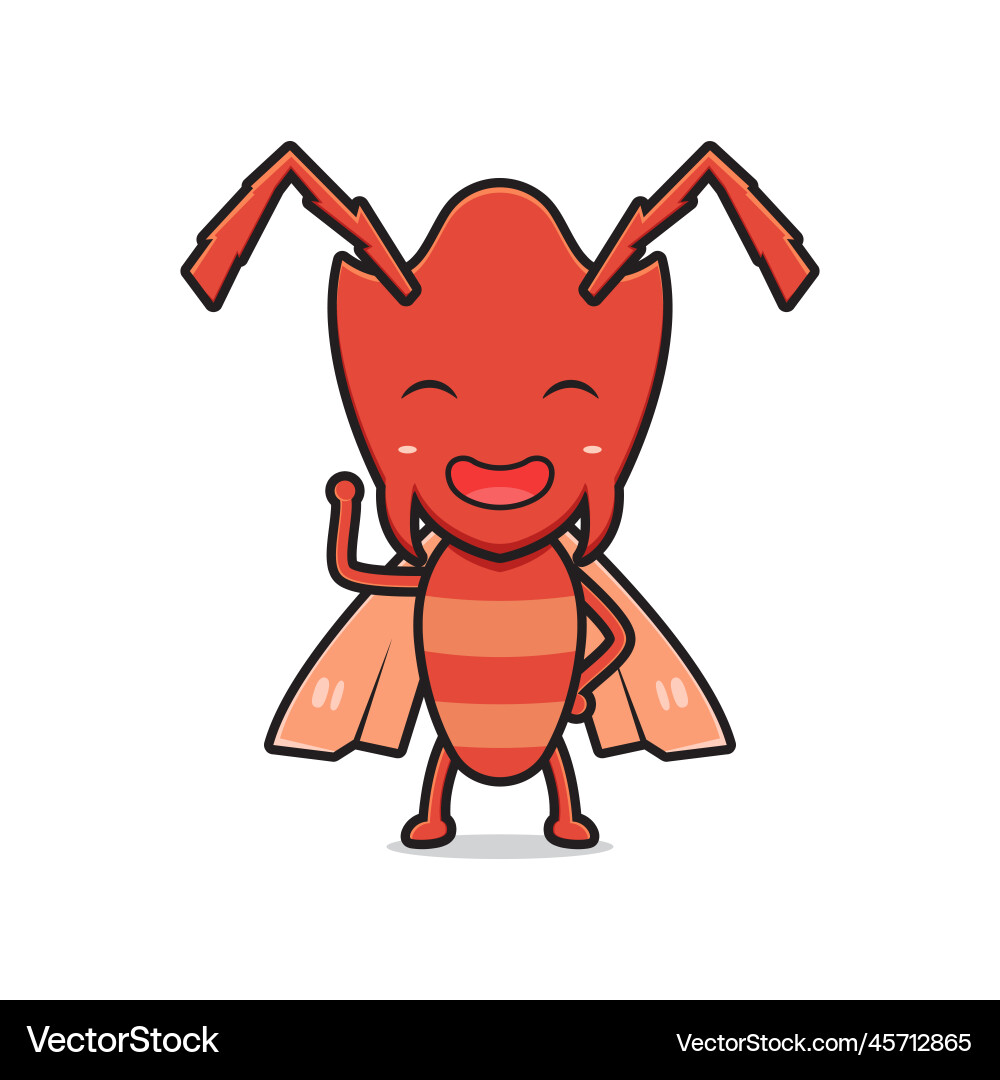 Cute Ant Mascot Character Cartoon Icon Royalty Free Vector