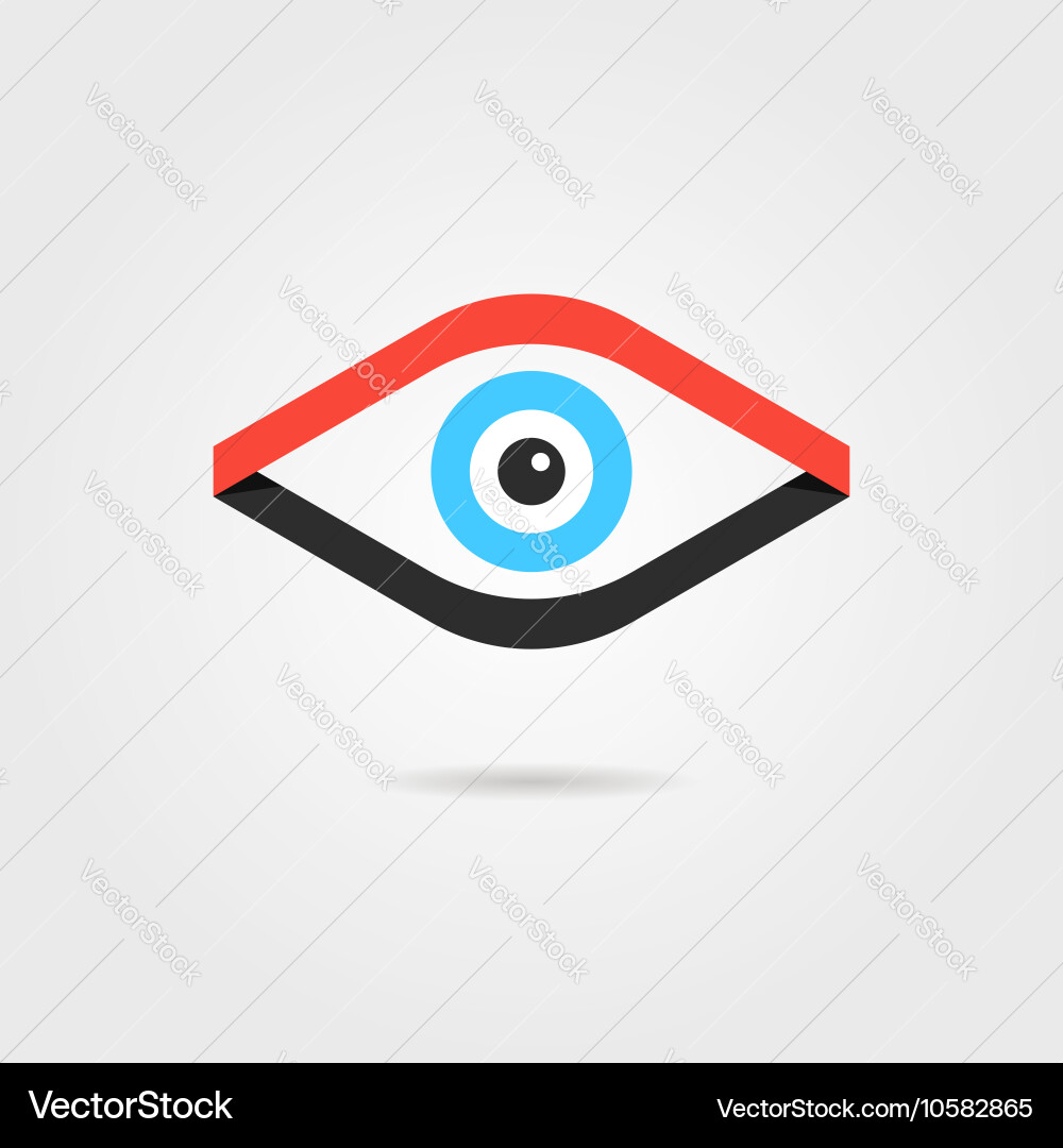 Eye logotype from red and black ribbons Royalty Free Vector