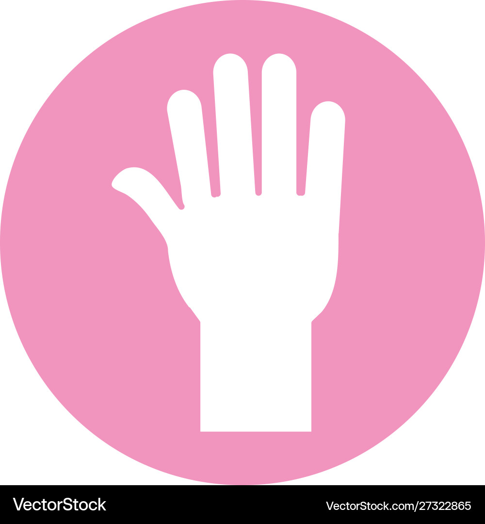 Hand breast cancer awareness icon Royalty Free Vector Image