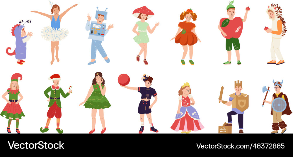 Kids fairytale characters set Royalty Free Vector Image