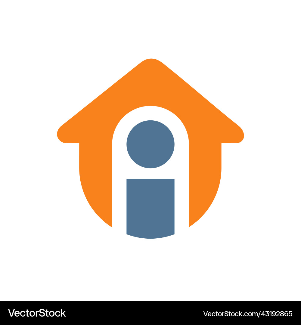 Letter i home logo design house Royalty Free Vector Image