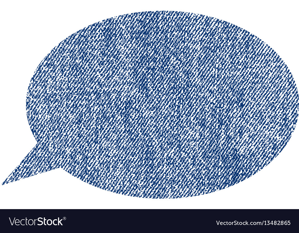 Message cloud fabric textured icon Royalty Free Vector Image