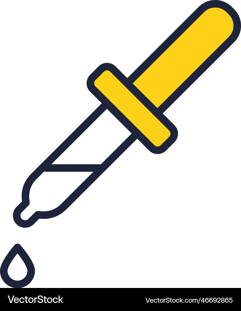 Pipette dropper icon eyedropper line flat Vector Image