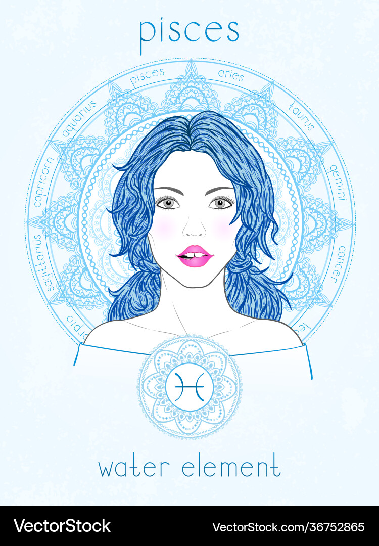 Pisces zodiac sign Royalty Free Vector Image - VectorStock