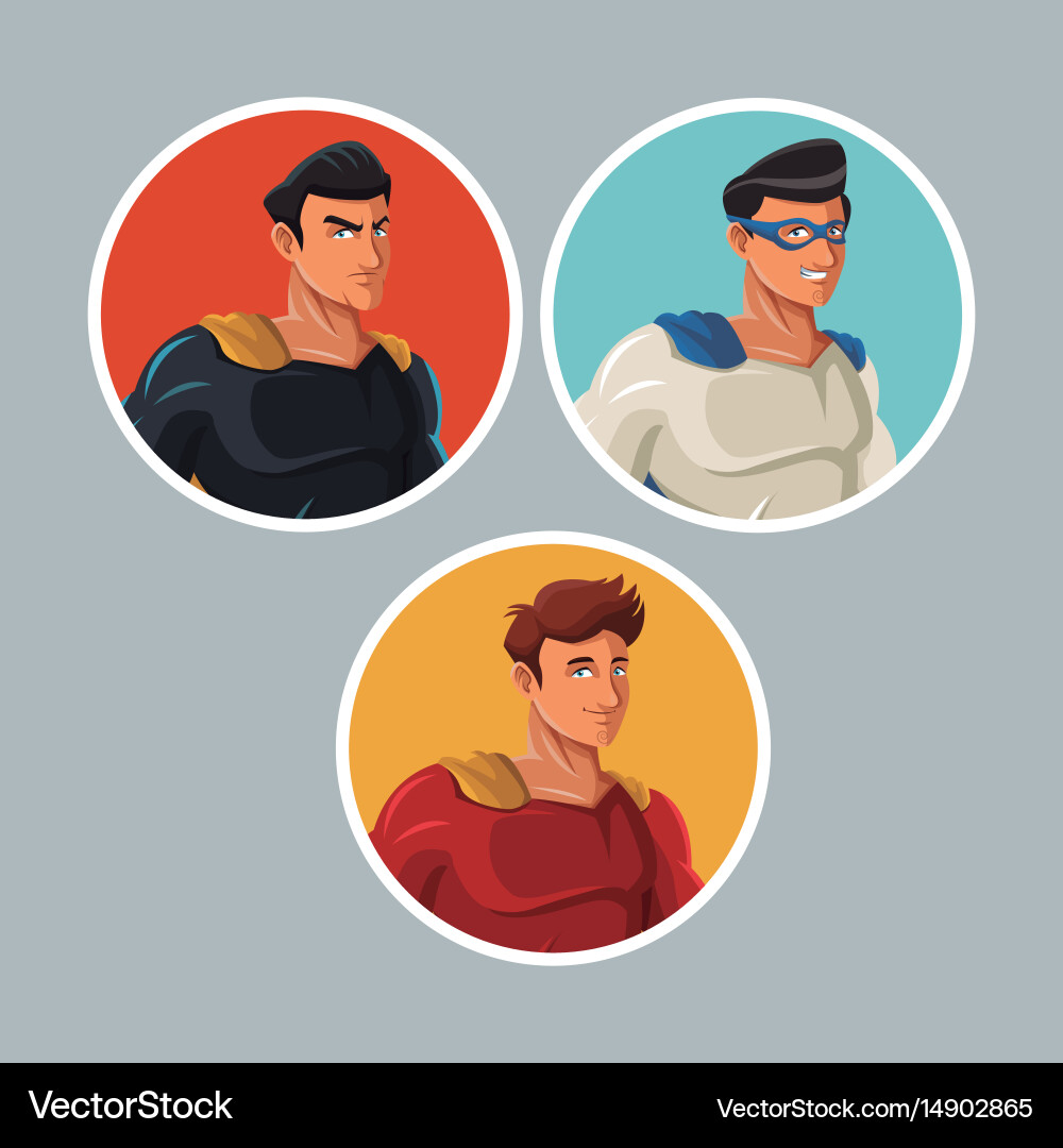 Superhero protecting justice characters comic Vector Image