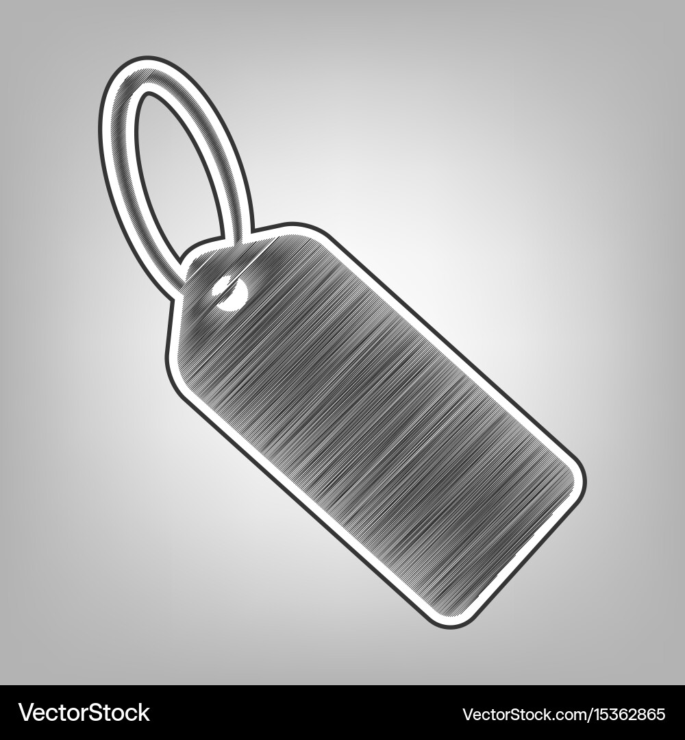 Tag sign pencil sketch Royalty Free Vector Image