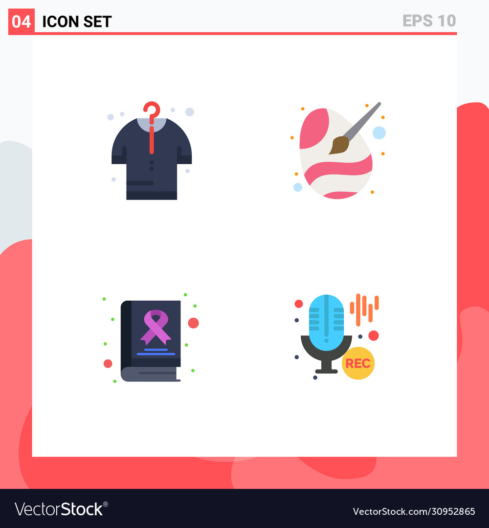 User interface pack 4 basic flat icons buy Vector Image