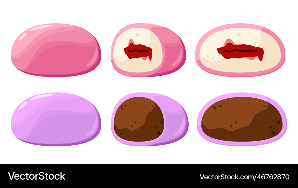 A set of mochi Royalty Free Vector Image - VectorStock