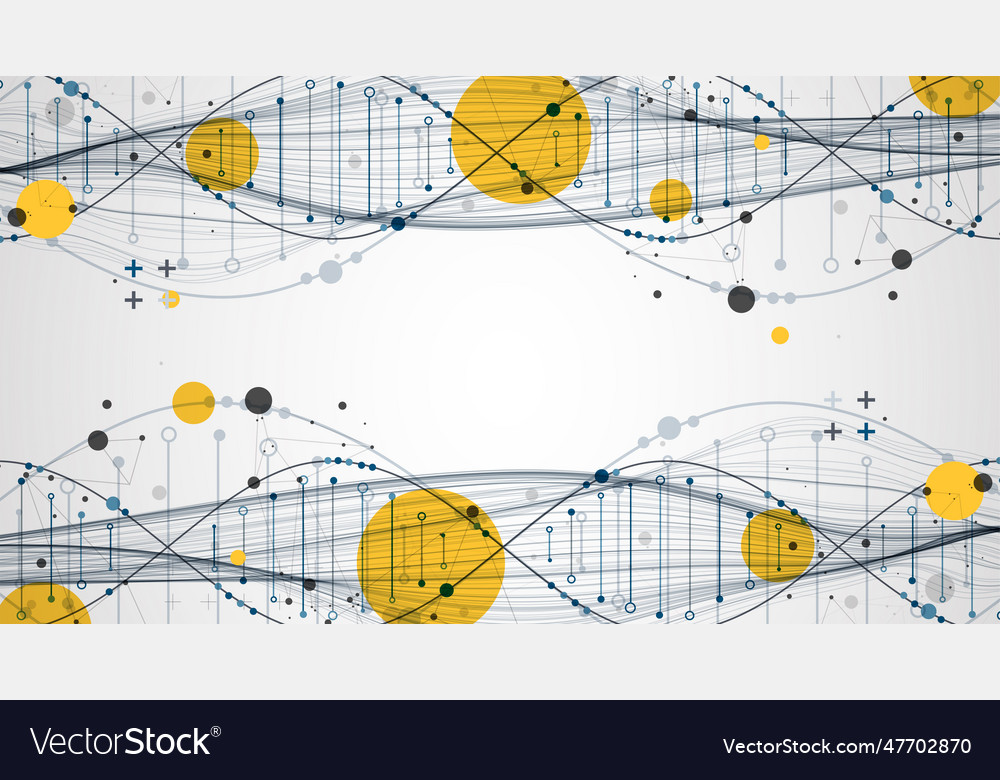Abstract Dna Background With Plexus Effect Vector Image