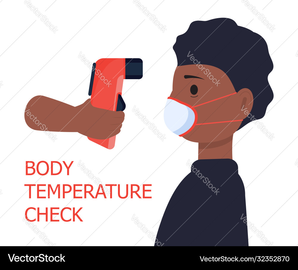 Body temperature check is required non-contact Vector Image