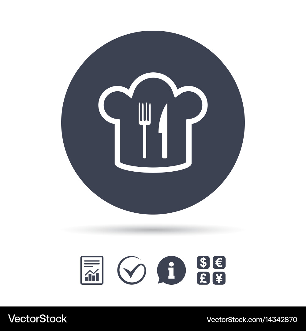 Chef hat sign icon cooking symbol Royalty Free Vector Image