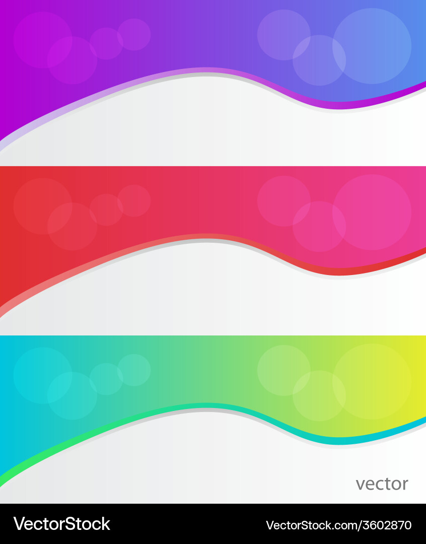 Collection banners modern wave design Royalty Free Vector