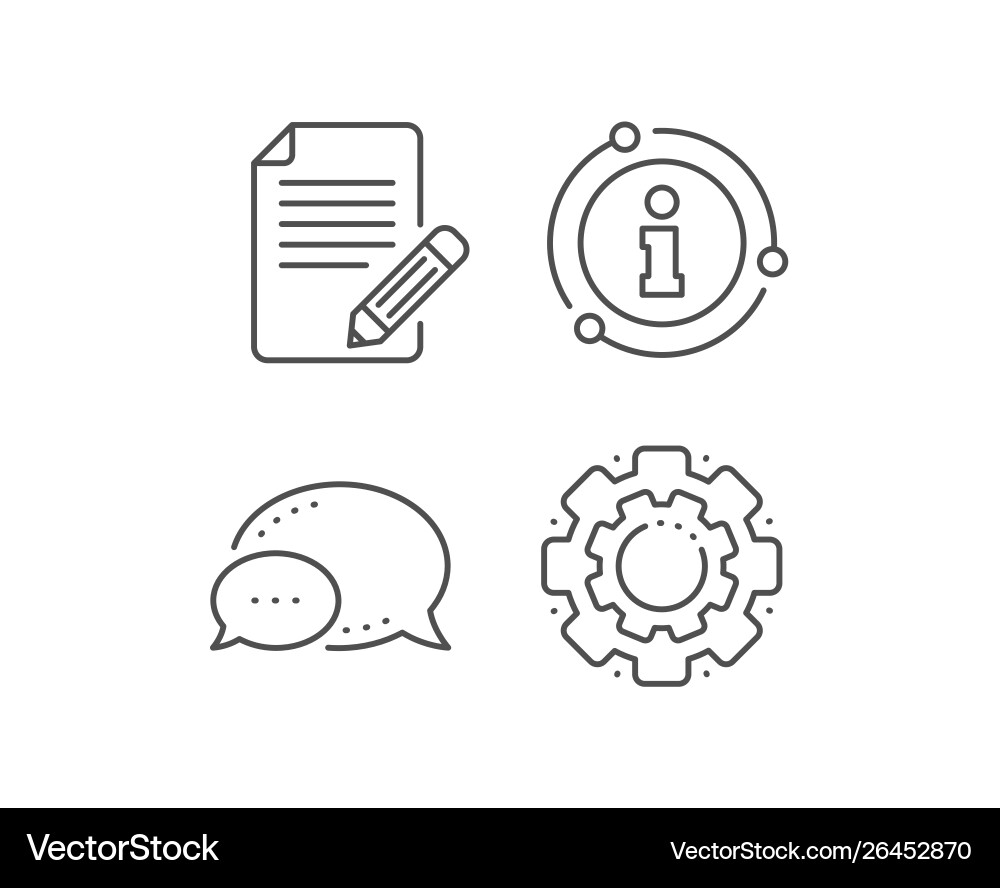 Feedback line icon page with pencil sign Vector Image