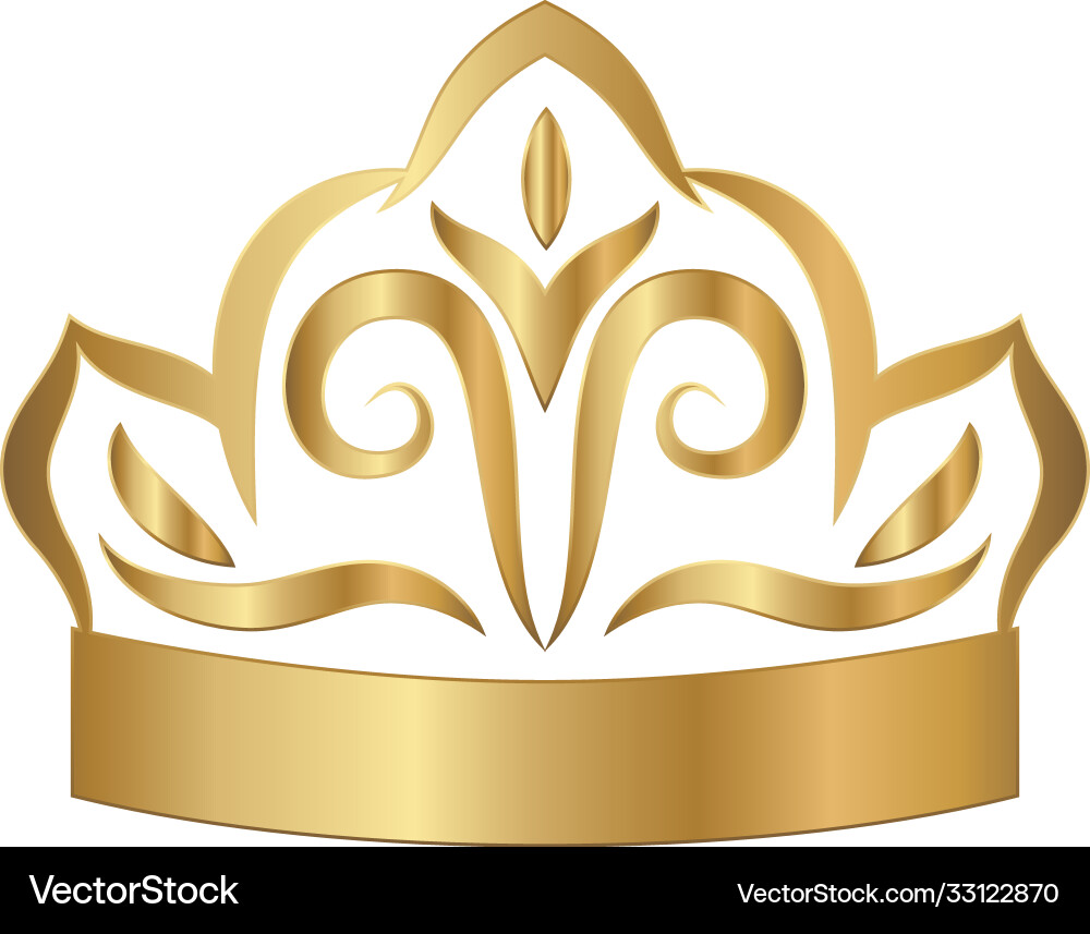 Gold ornament in crown shaped design Royalty Free Vector