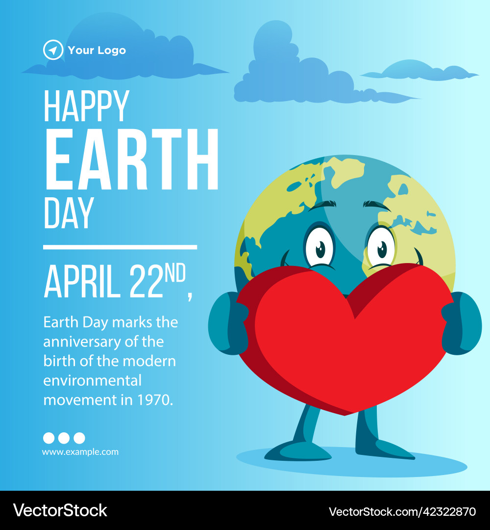 Happy earth day banner design Royalty Free Vector Image