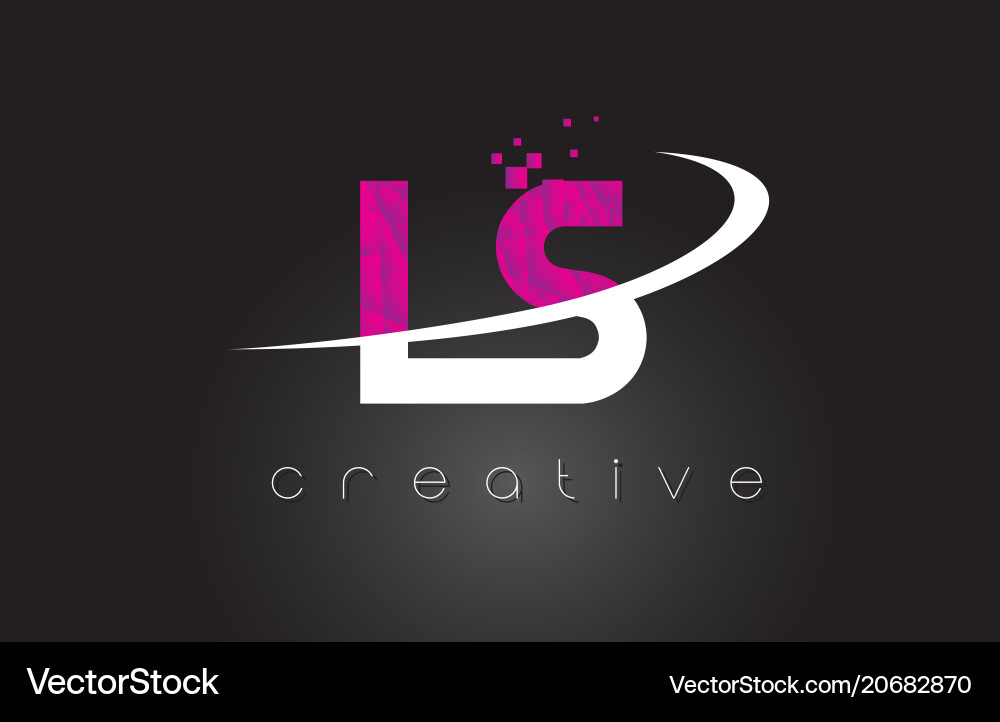 Ls l s creative letters design with white pink Vector Image