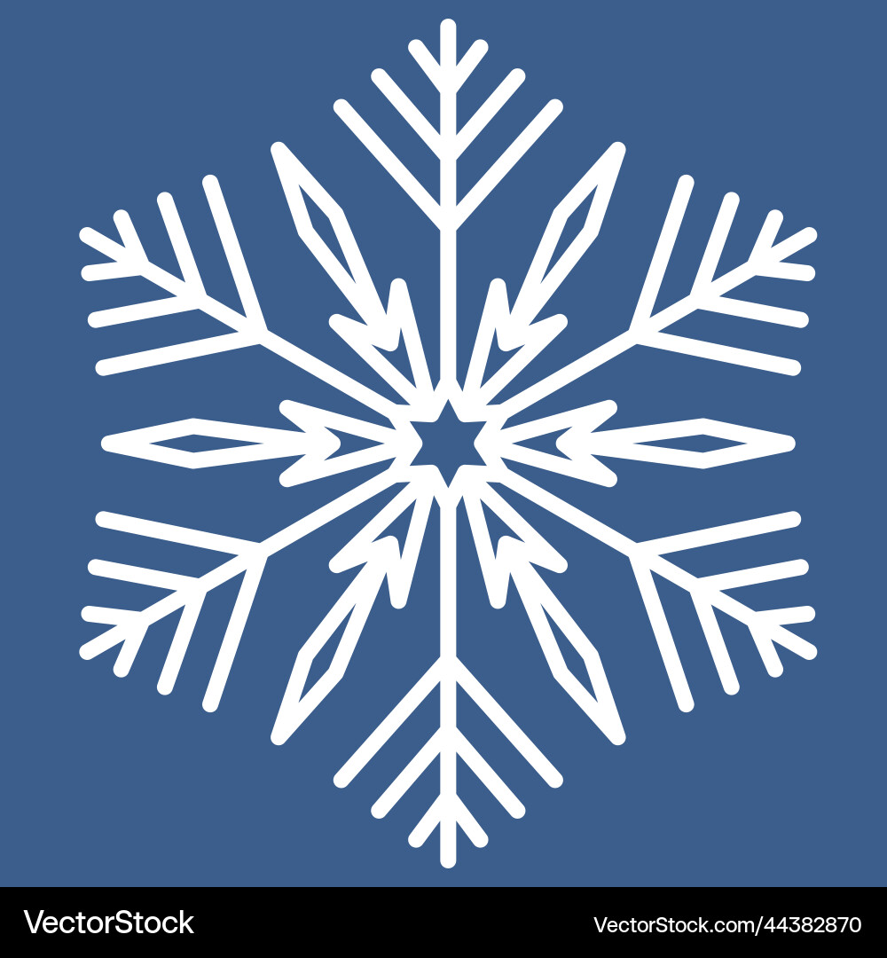 Winter symbol snowflake with 6 rays icon symbol Vector Image