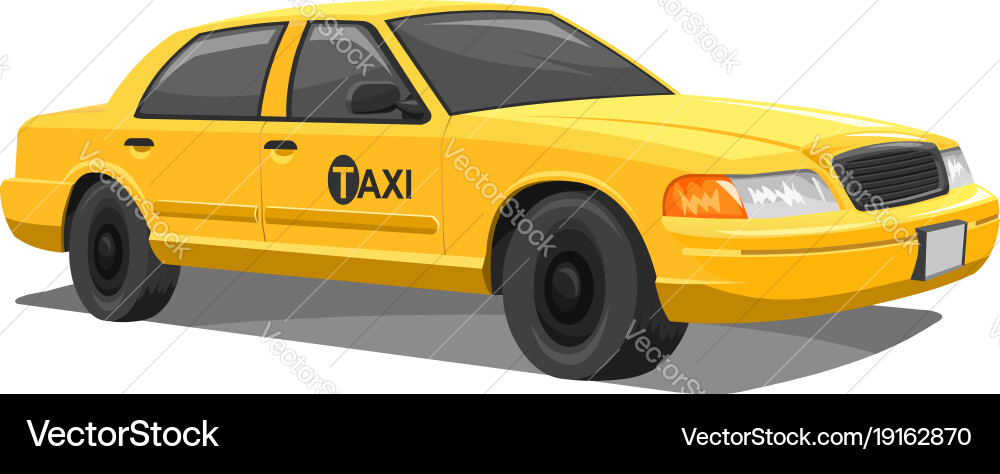 Yellow taxi Royalty Free Vector Image - VectorStock